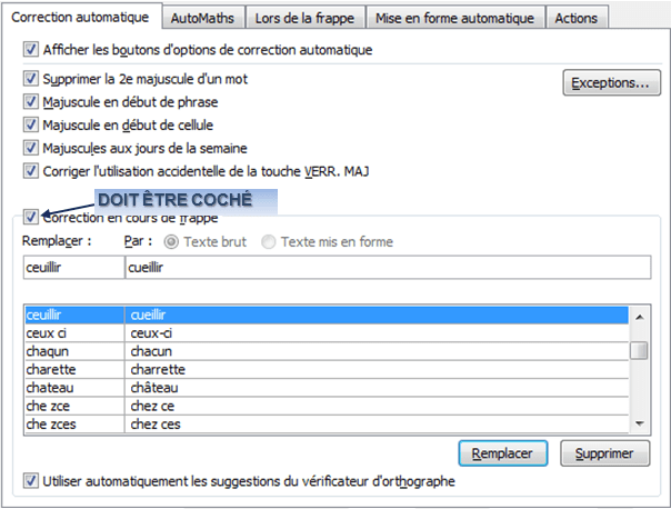 Tutoriel Word 2010 initiation en ligne: C - La correction automatique ...